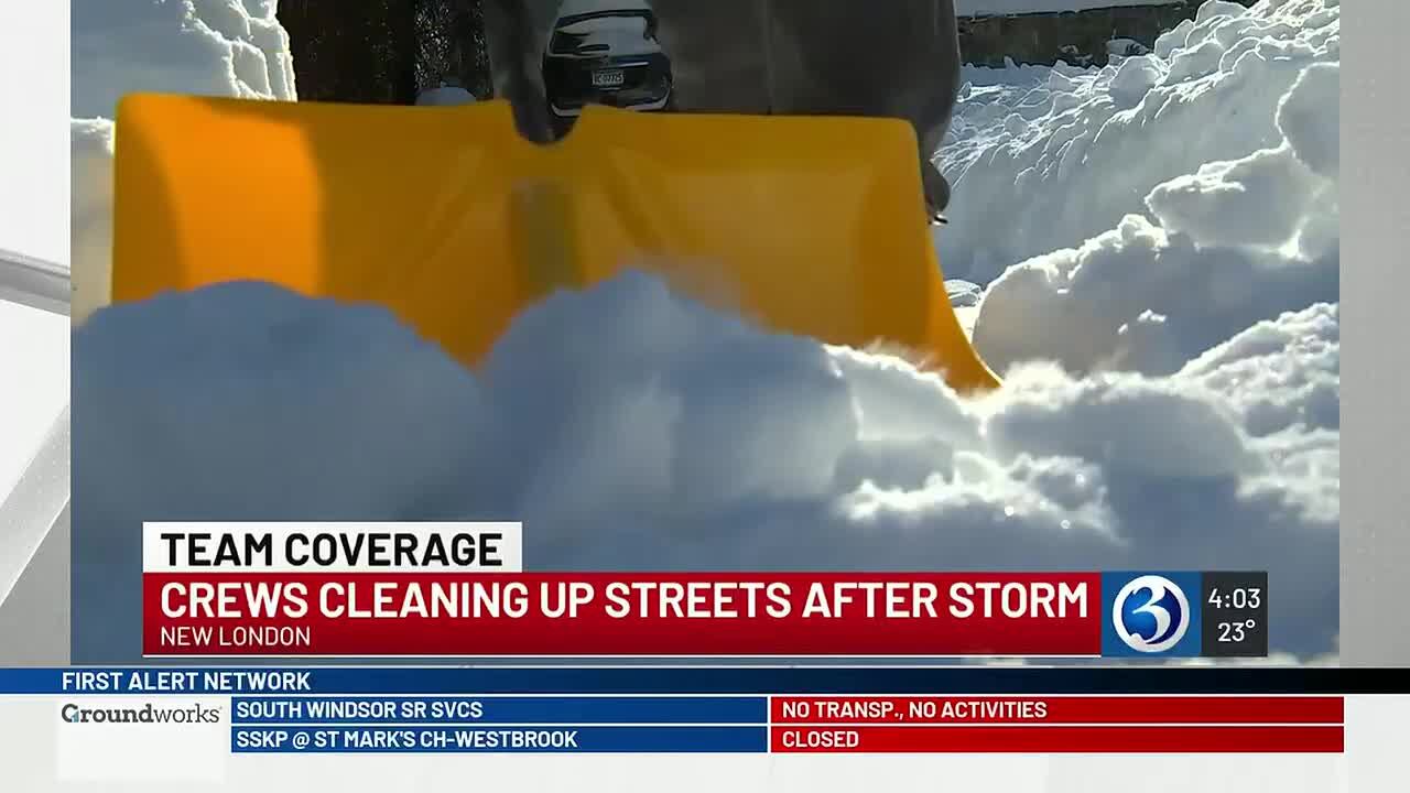 Main roads clear but side streets remain challenging in New London ...