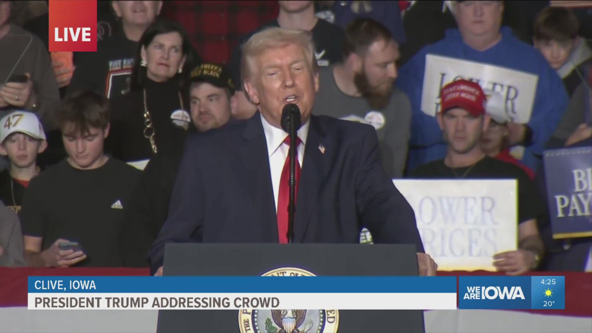 Trump says he 'defeated' inflation while speaking at Horizon Events Center