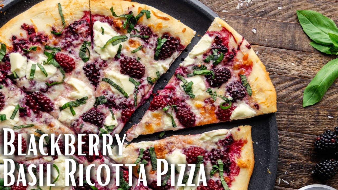 Blackberry basil ricotta pizza