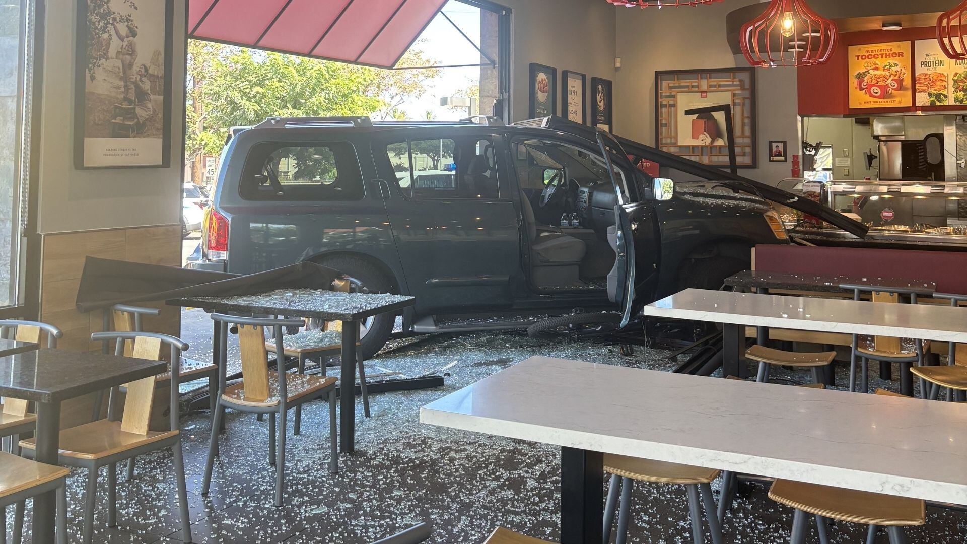 Vehicle crashes through Maui Panda Express