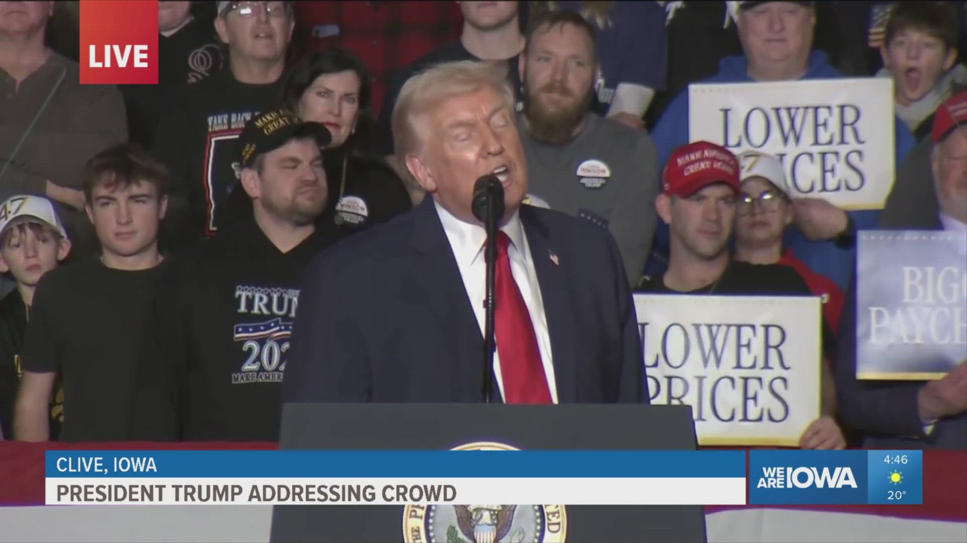 Protesters removed after booing during Trump speech in Iowa