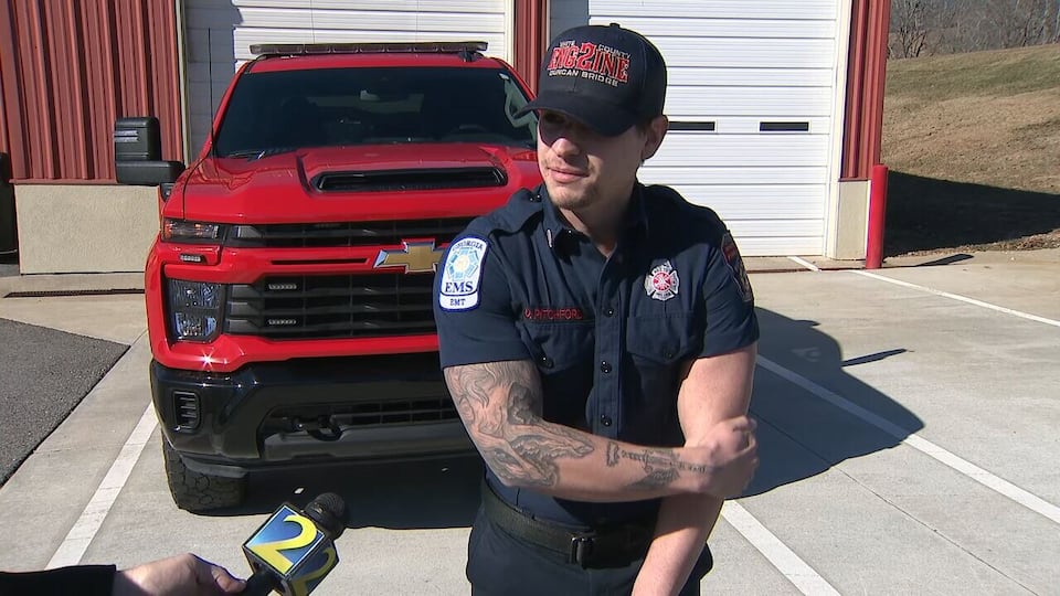 White County firefighter on a rescue mission nearly hit by falling pine ...