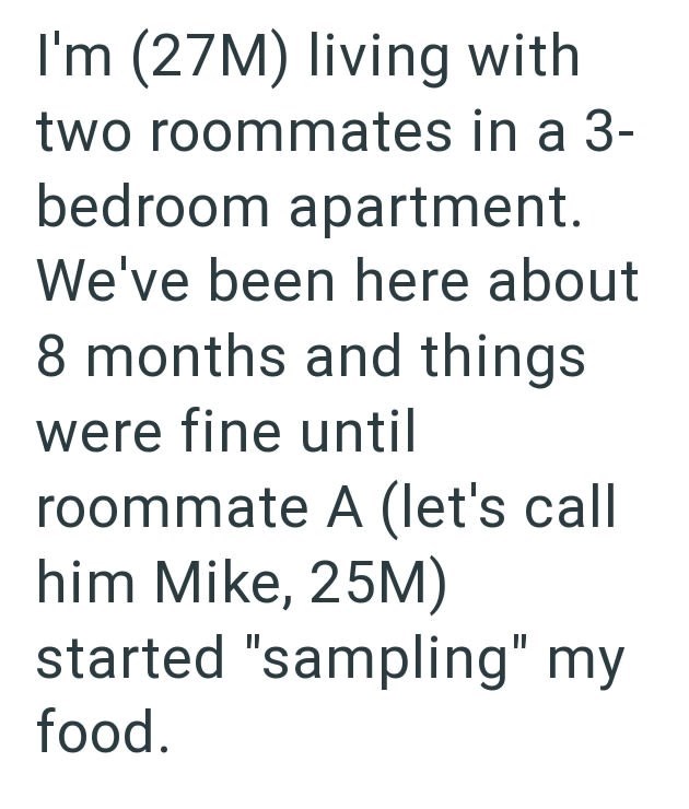 Entitled guy keeps eating his roommate's $50 meals, tells him to 'chill ...