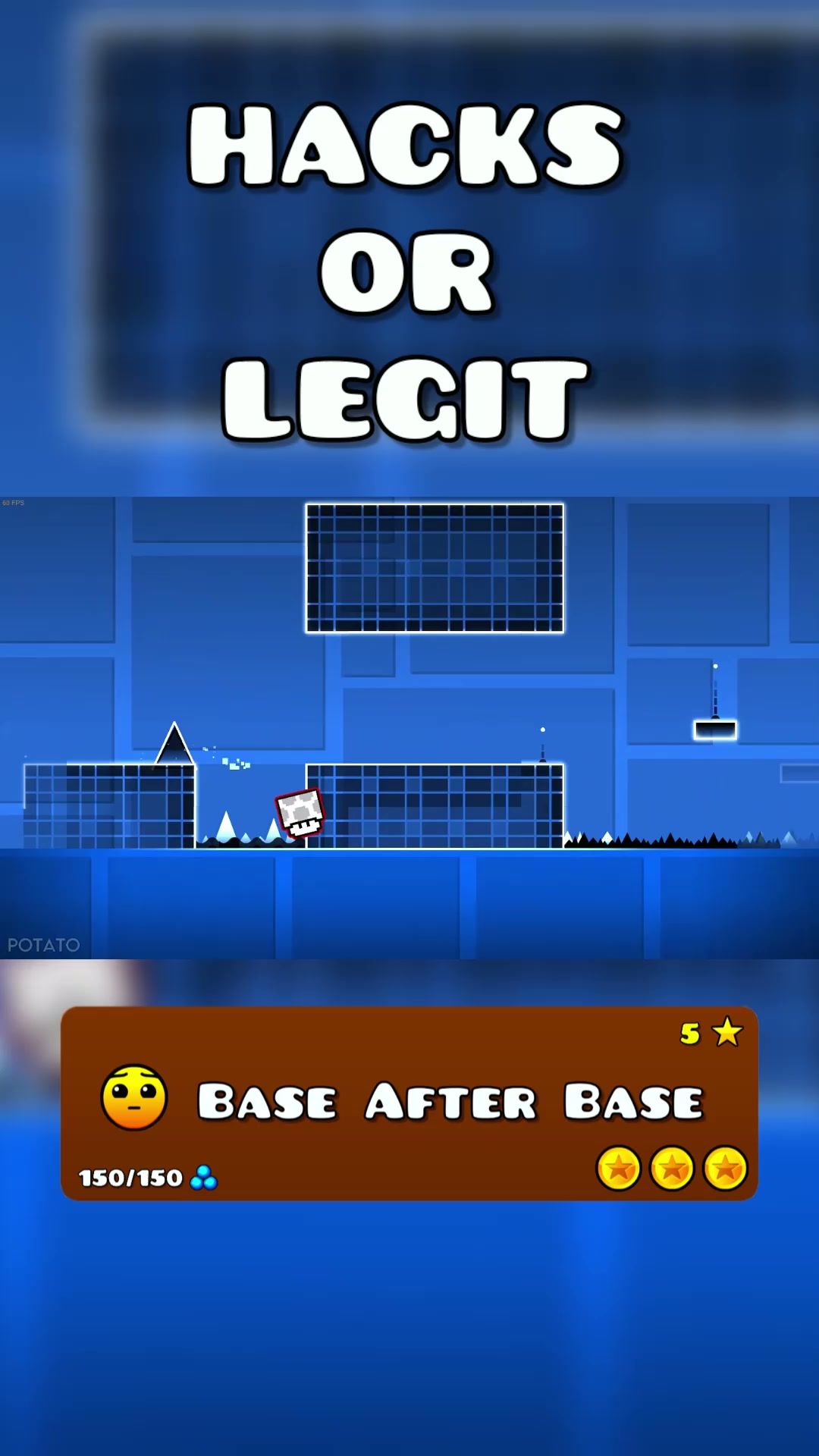 Beat the hacked levels in Geometry Dash!💀💀 #Shorts
