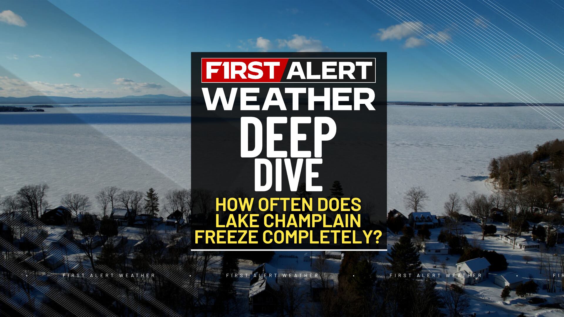How often does Lake Champlain freeze over and what month does it usually?