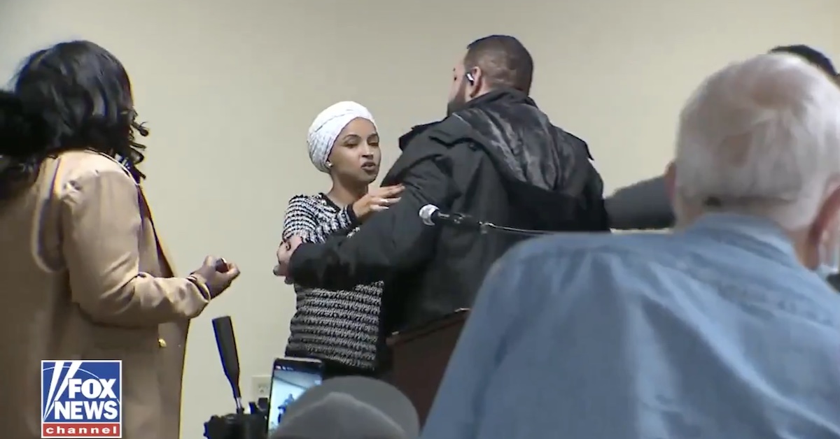 Man sprays unknown substance at Ilhan Omar before being tackled in wild ...