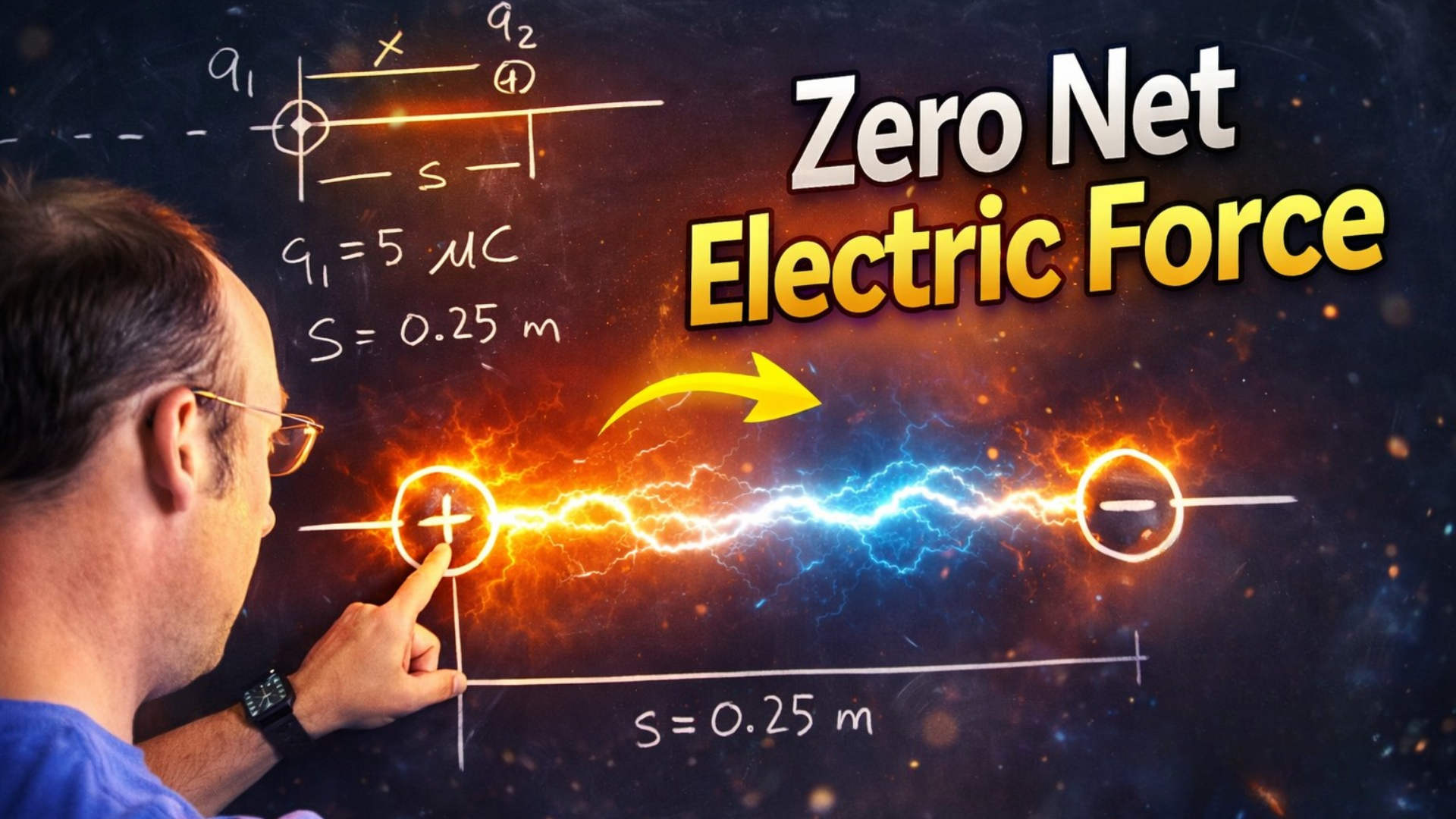 Understanding zero electric force in electrostatics