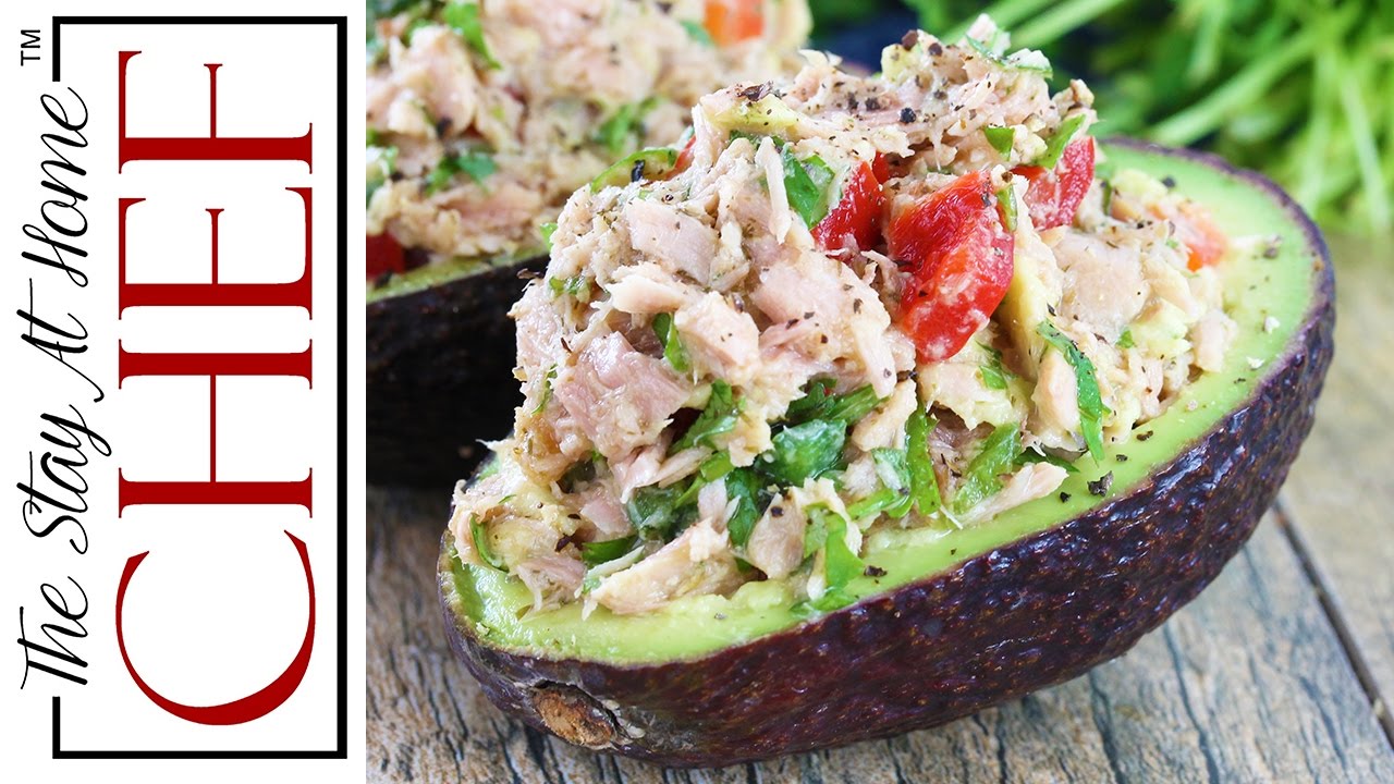 Healthy tuna stuffed avocado