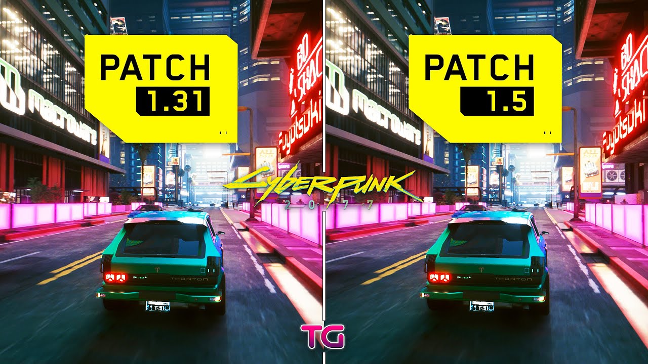 Cyberpunk 2077 - Patch 1.5 vs 1.31 - Graphics & FPS comparison