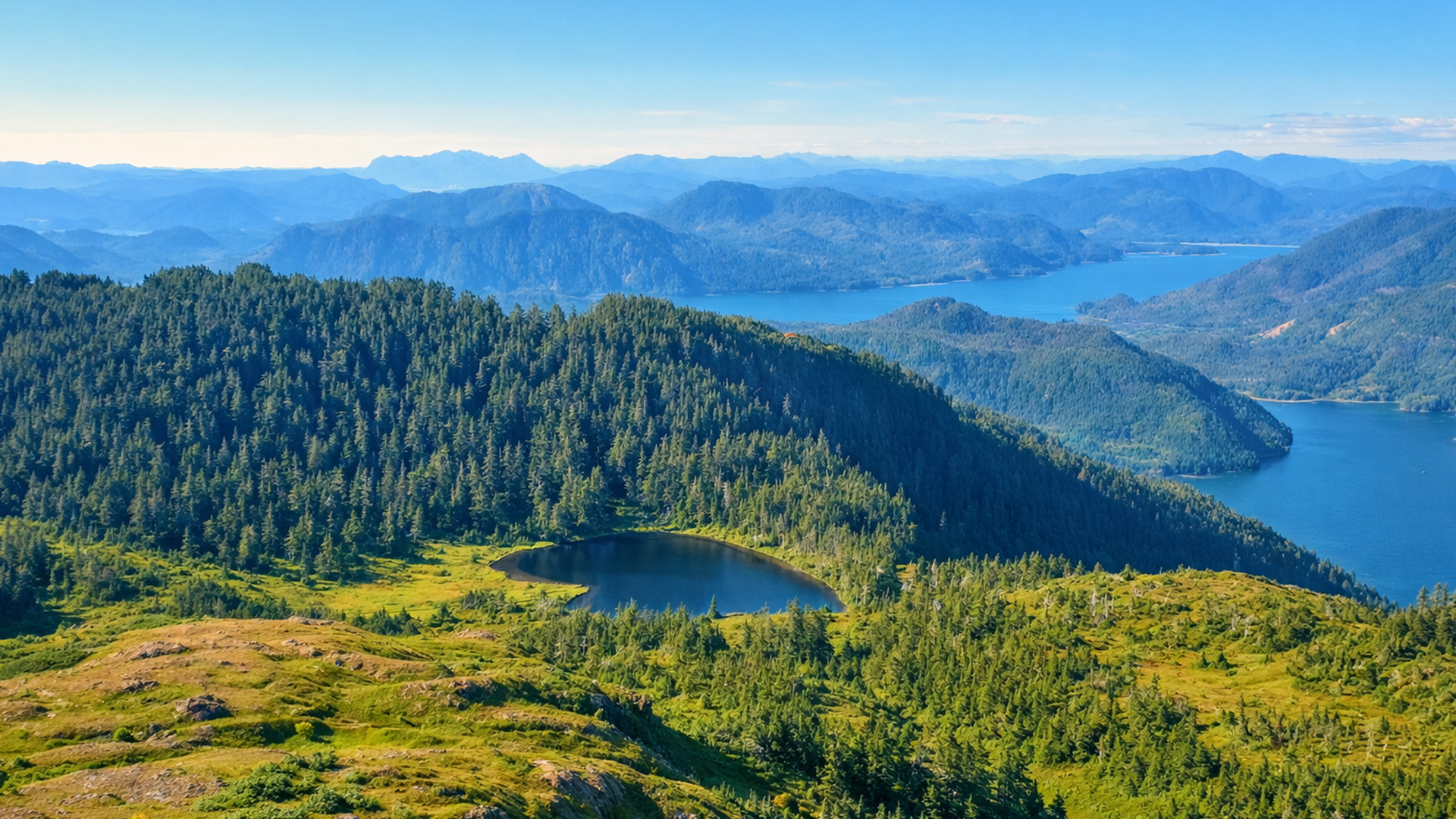 Vast mountain landscapes inside Tongass National Forest