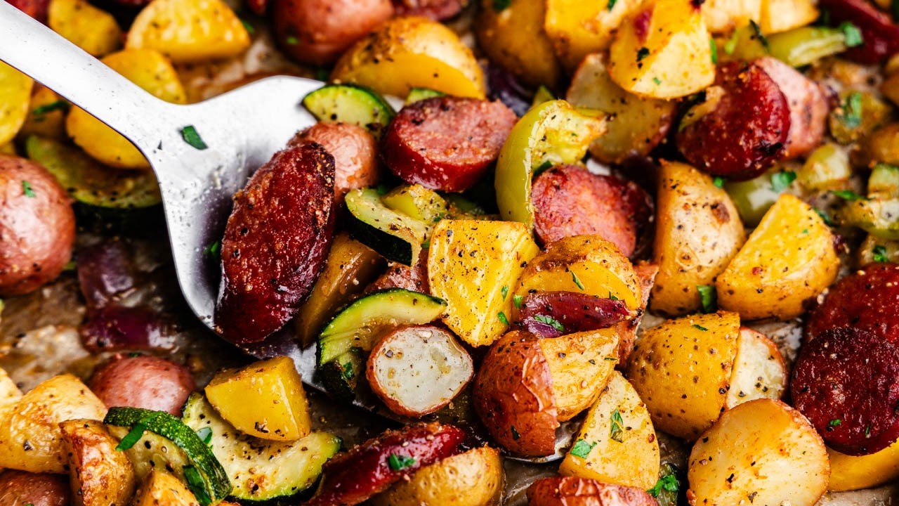 Sheet pan sausage and veggies