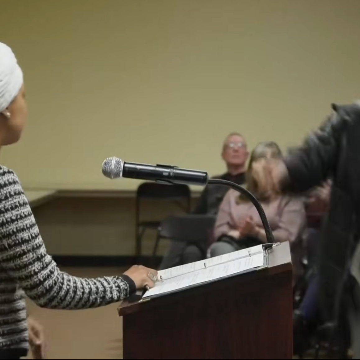 Man sprays Rep. Ilhan Omar with unknown substance at town hall