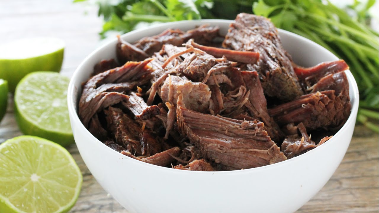 Slow cooker chili-lime shredded beef