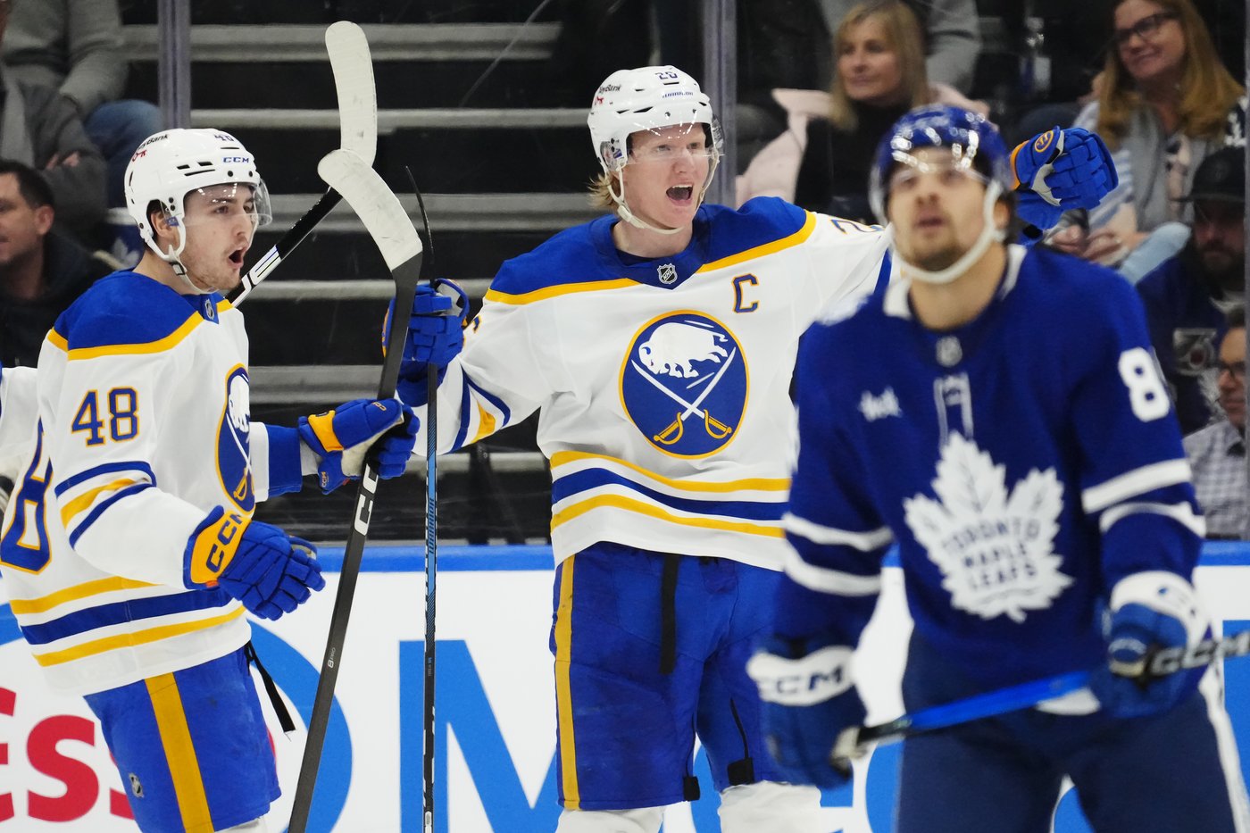 Dahlin's first hat trick leads Buffalo Sabres over slumping Toronto ...