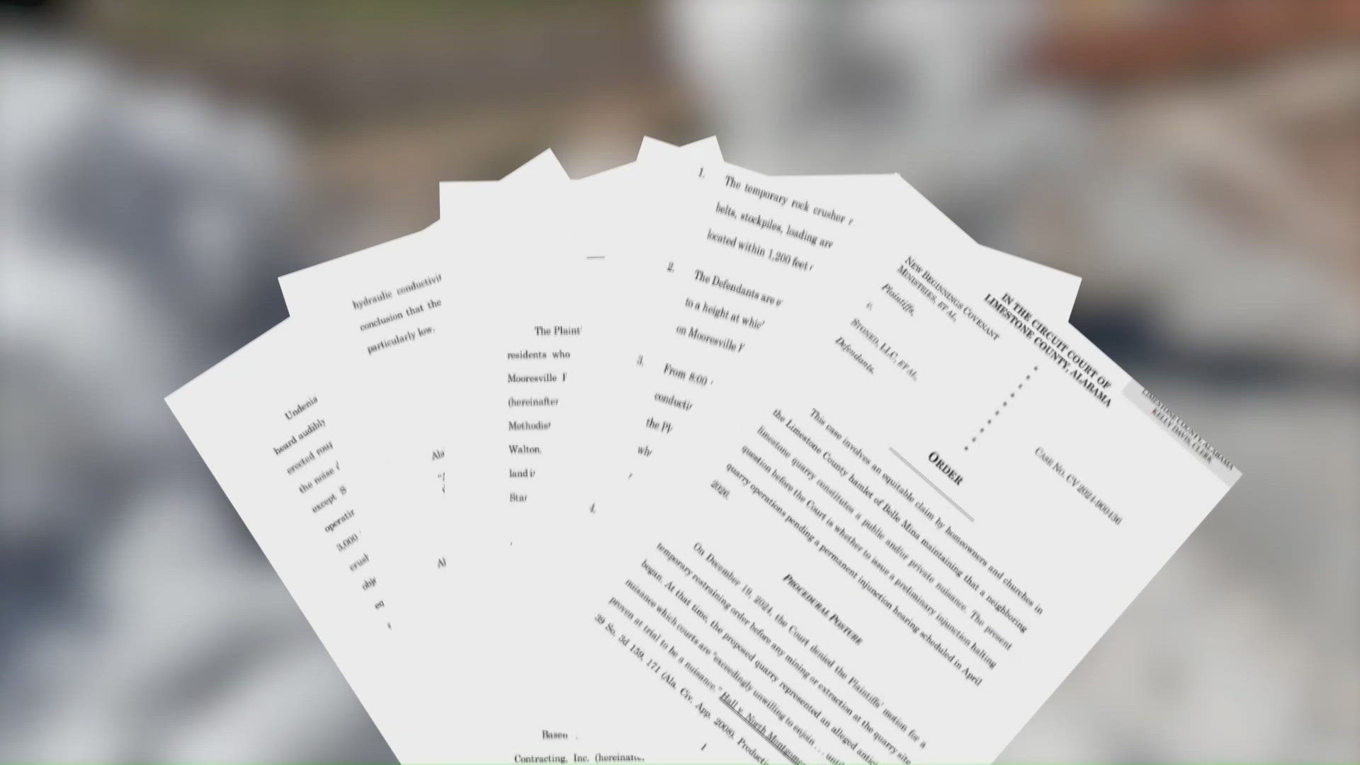 Judge grants partial injunction limiting Belle Mina rock quarry operations