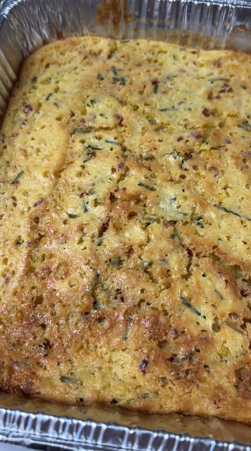 What happens when corn bread casserole is done just right
