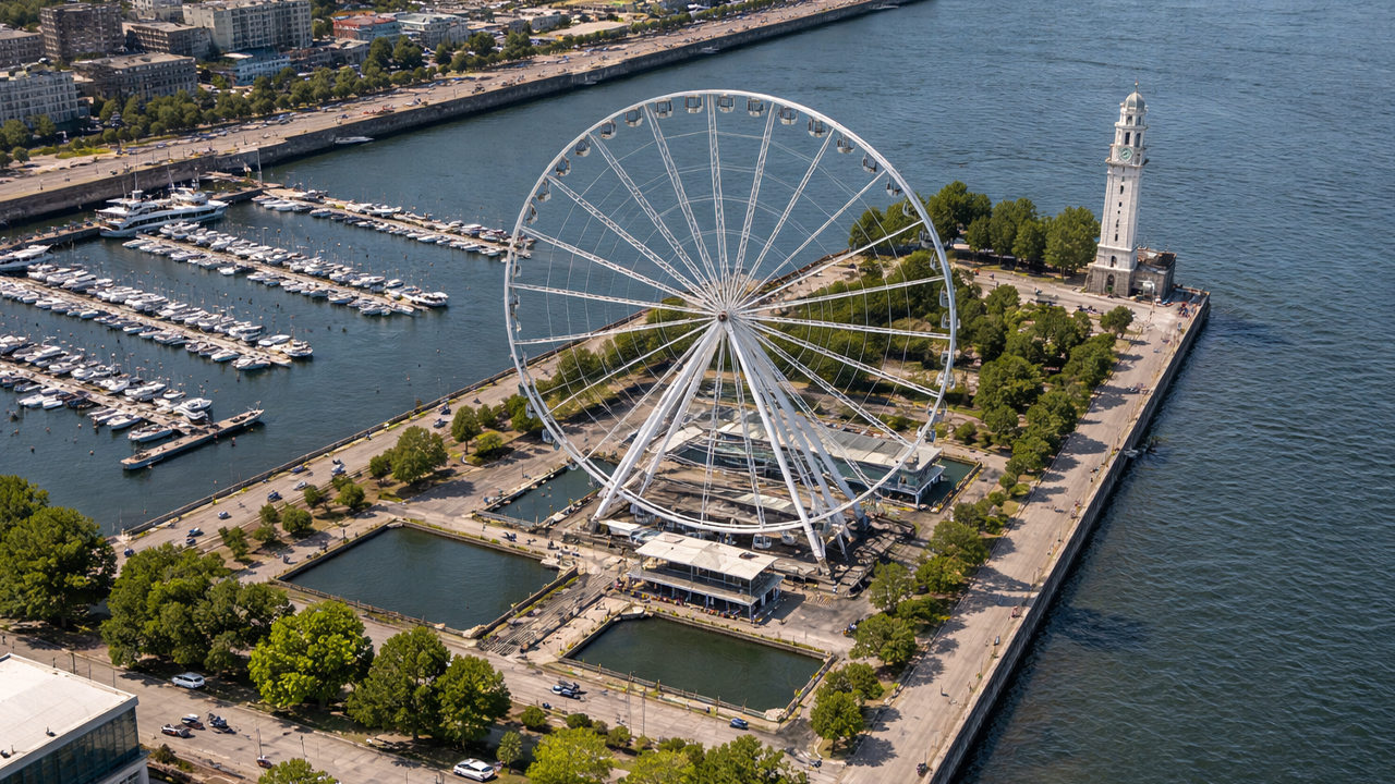 La Grande Roue from above in Old Montreal