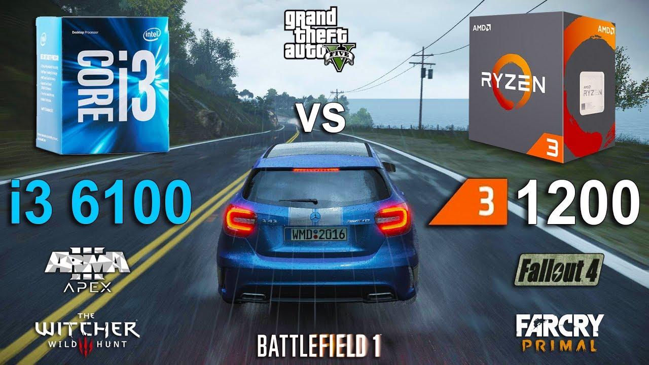 Ryzen 3 1200 vs i3 6100 test in 7 games (GTX 1060)