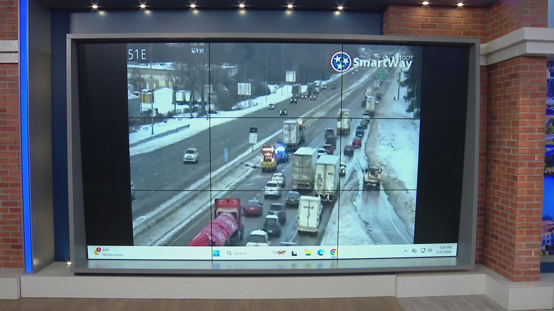 Jackknifed tractor-trailer stalls traffic on I-40 at Sycamore View
