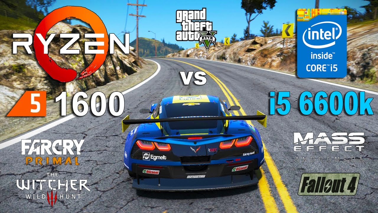 Ryzen 5 1600 vs i5 6600k test in 7 games (GTX 1060)