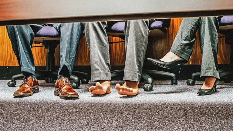 Should people be taking off their shoes at work?