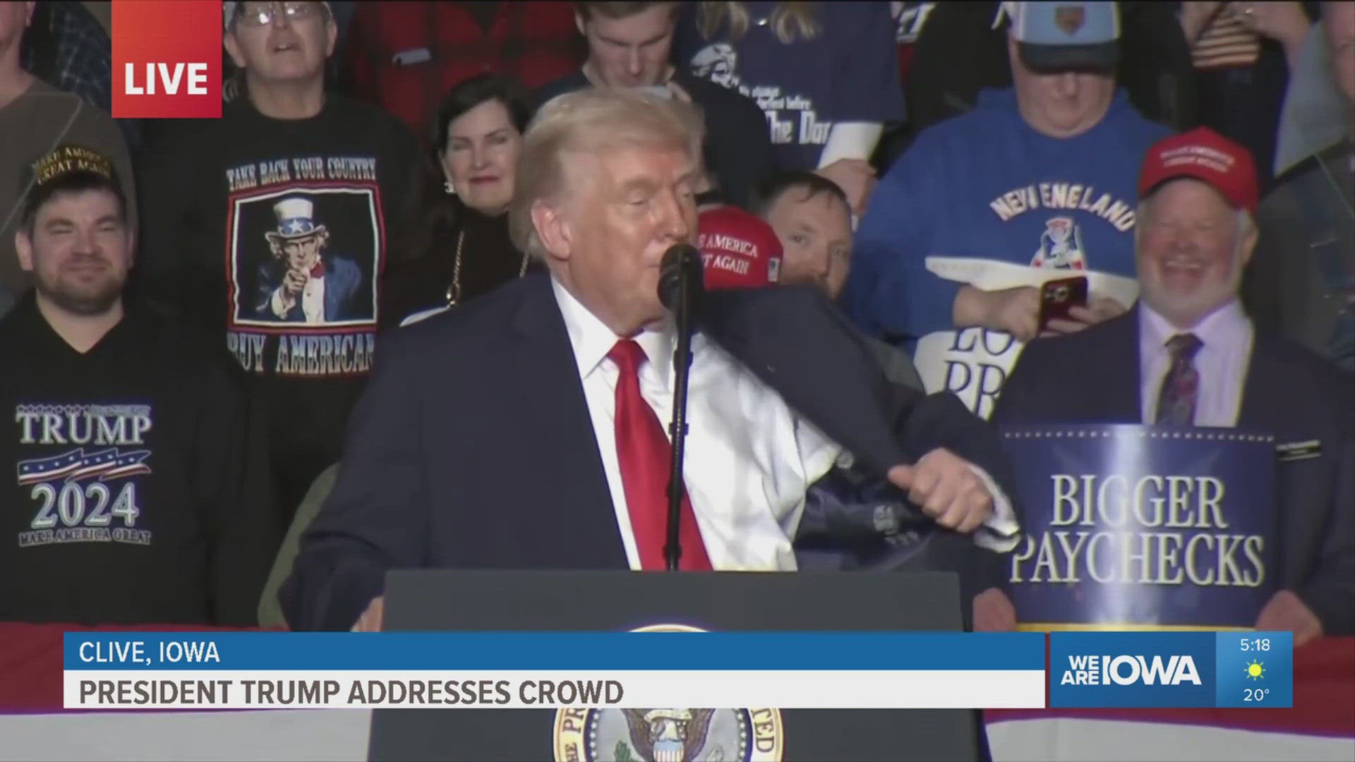 'America is back': Trump announces new hat during Iowa speech