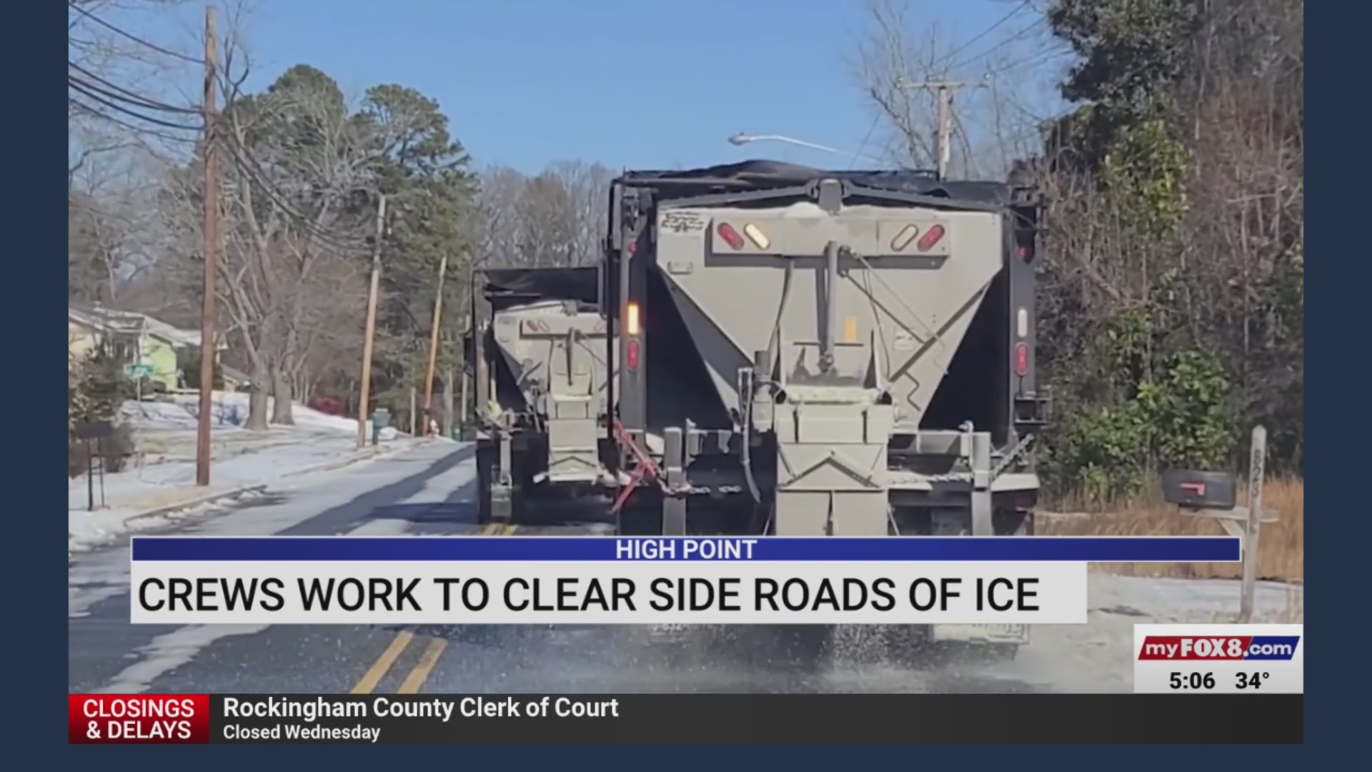 High Point crews work to clear roads of ice