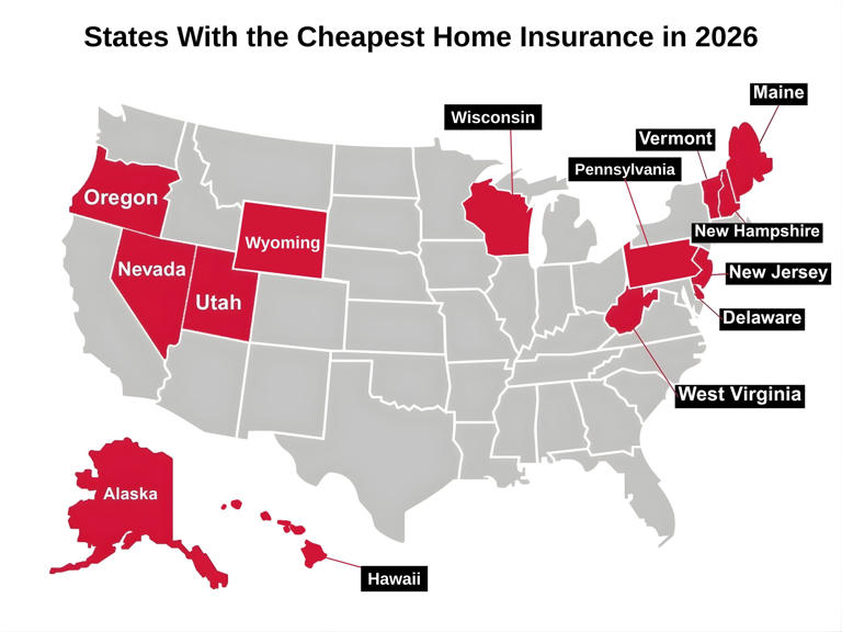 14 states with the cheapest home insurance in 2026