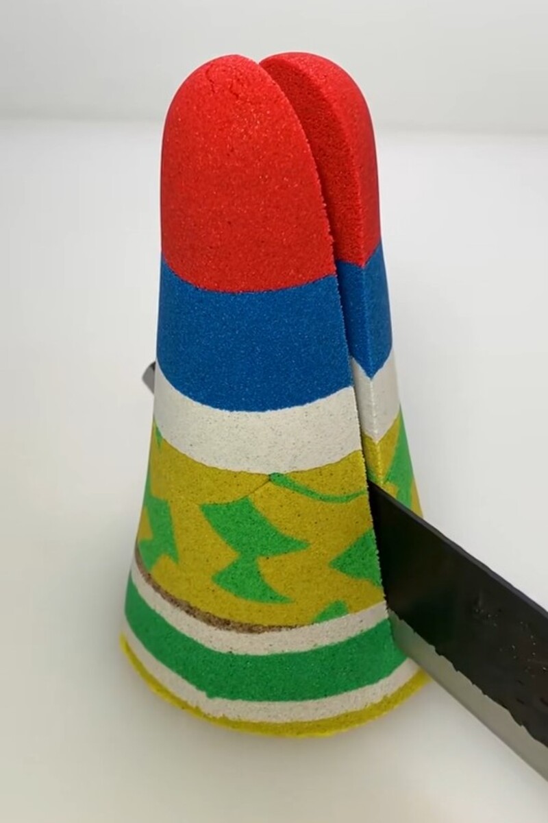 Rainbow sand cone slice