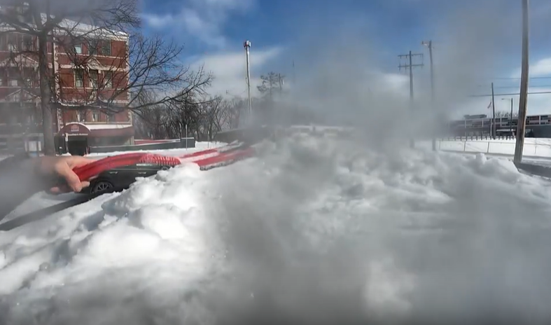 Snow and ice flying off cars pose highway dangers