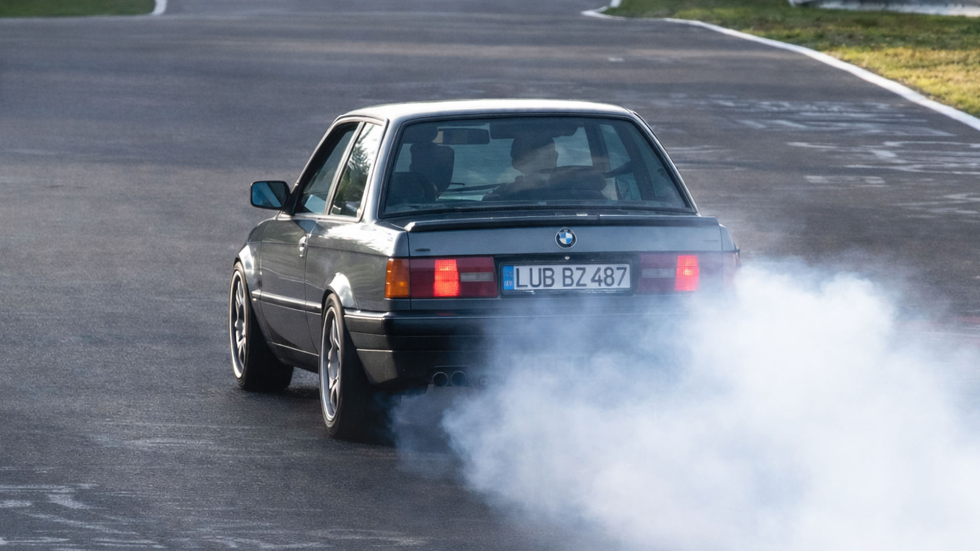 Smoking car caught on track during Touristenfahrten