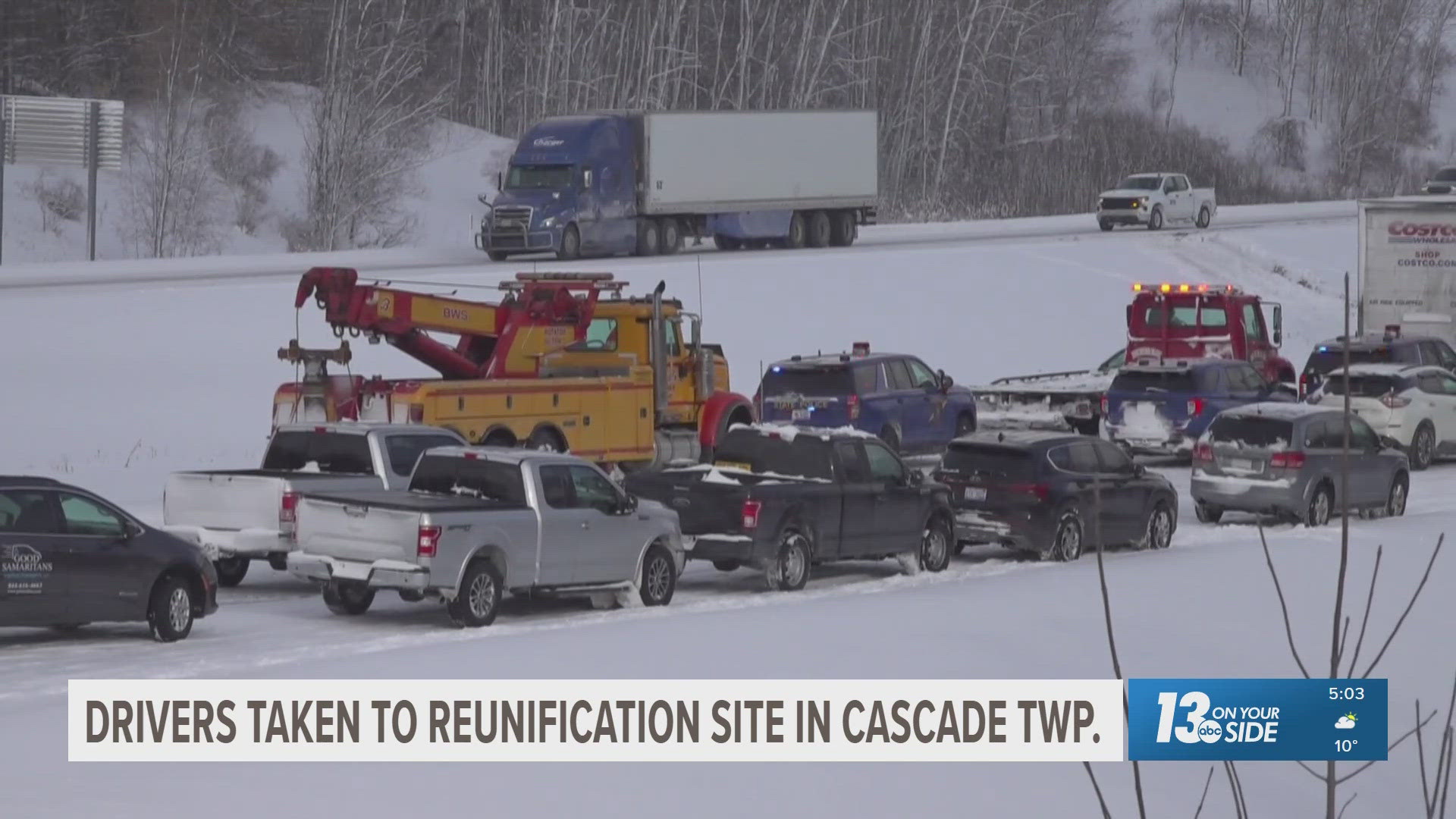 Bus takes drivers involved in 30-car pileup to nearby reunification site