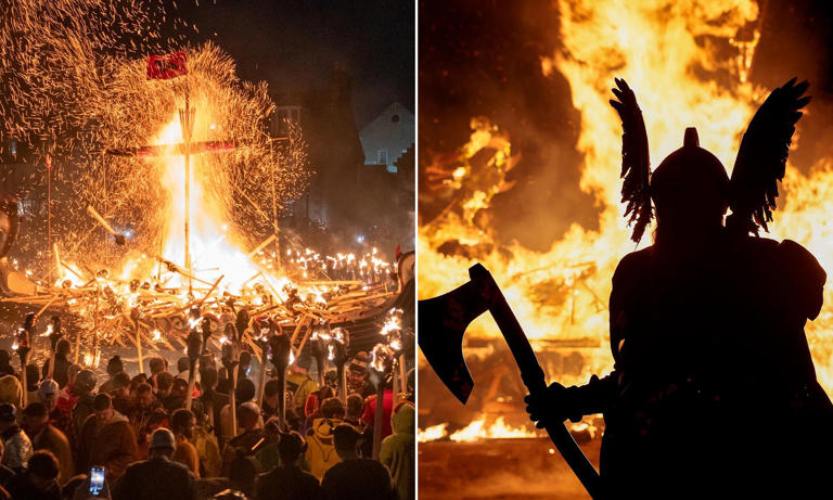World-famous fire festival sparks to life: 'Vikings' take to the ...