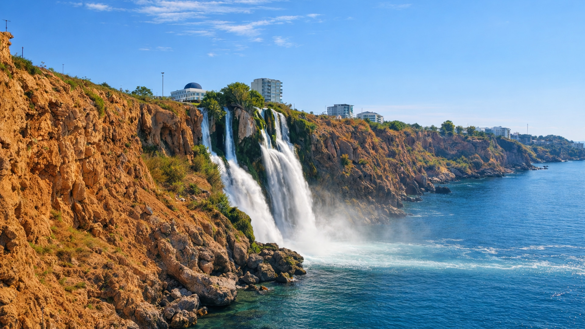 Antalya coastal cliffs and the lower Düden waterfall