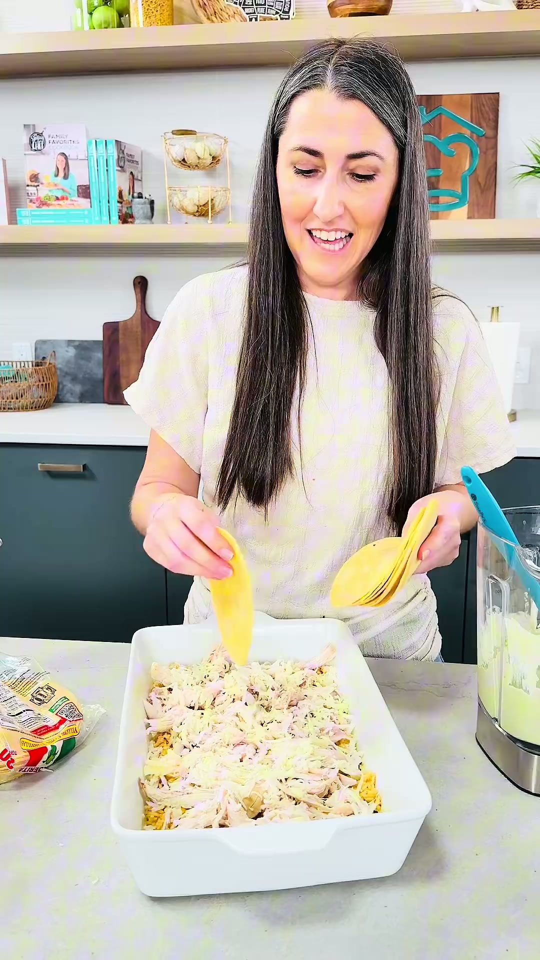 Creamy chicken enchilada casserole