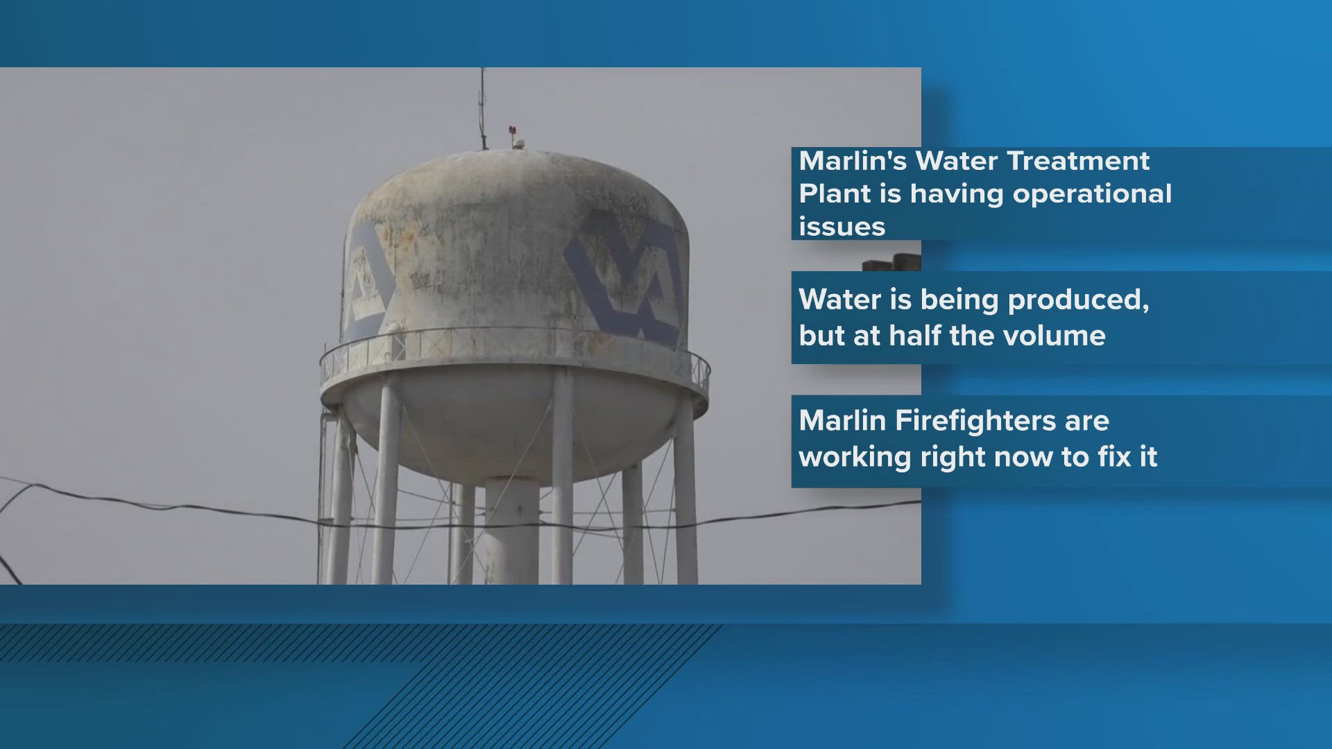 Marlin water treatment plant having 'operational issues'