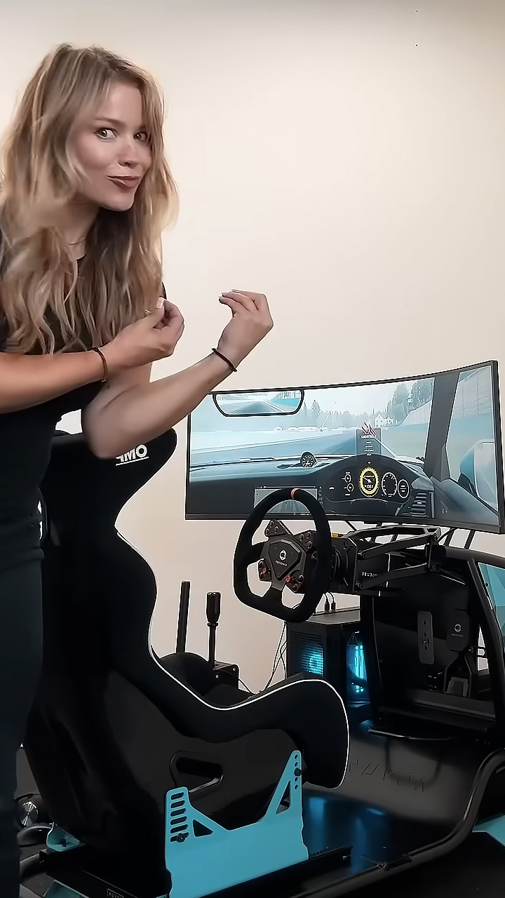 Playing sim-racing setup