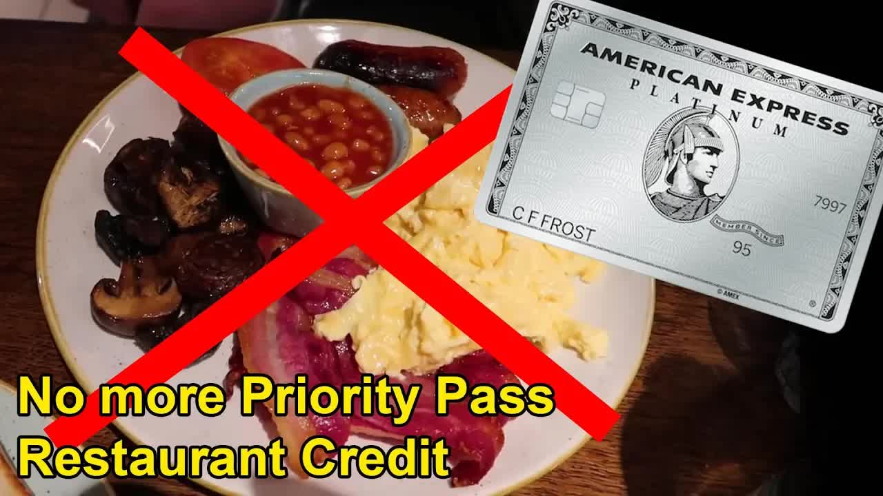 Amex Priority Pass restaurant credit cuts rumored August 1st
