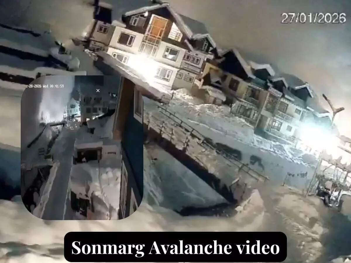 Sonmarg avalanche caught on camera: Watch how a massive wave of white ...