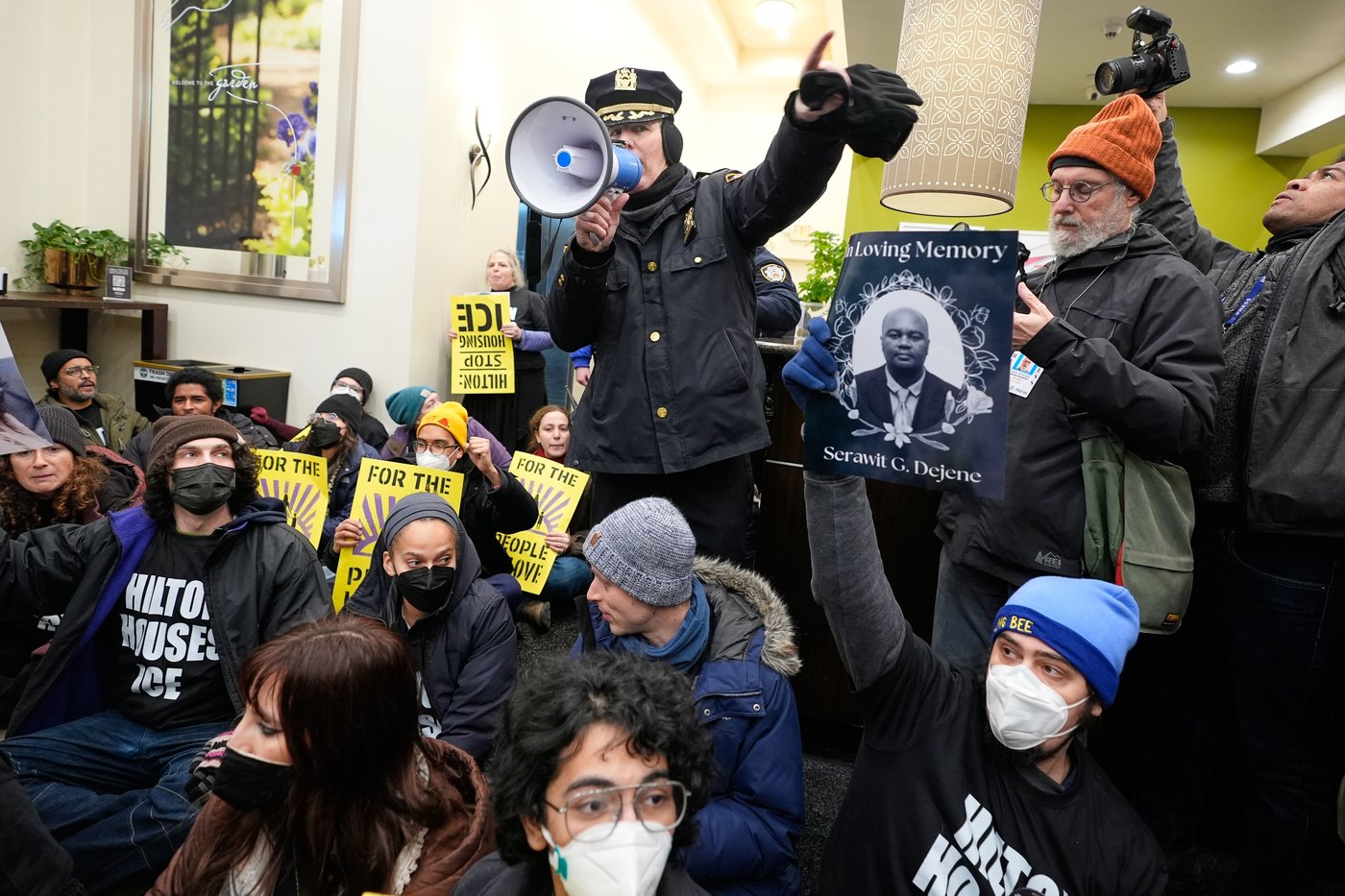Dozens of protesters arrested at hotel in Manhattan during sit-in over ...