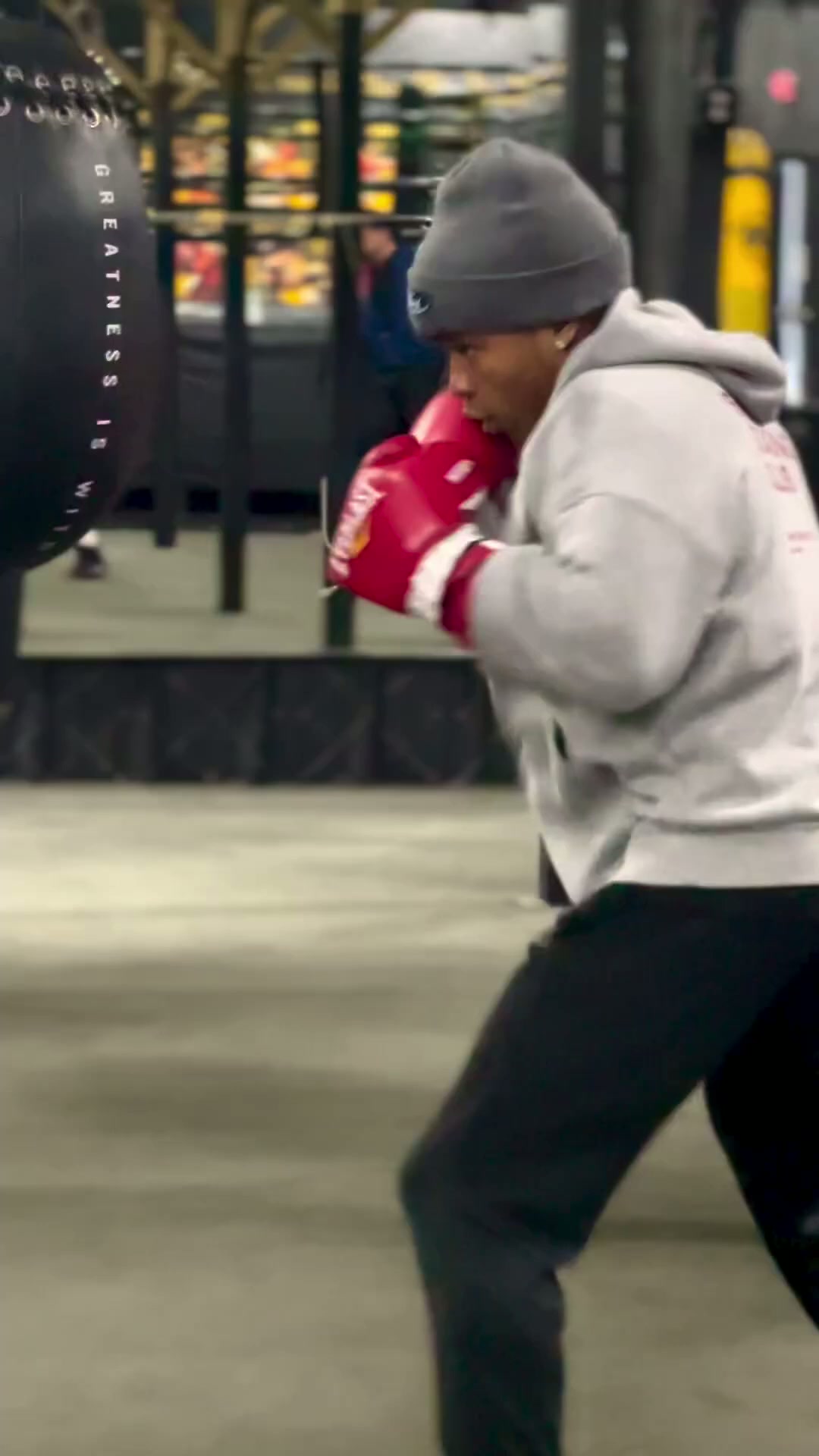 Floyd Schofield "Kid Austin" in the gym training for his next fight