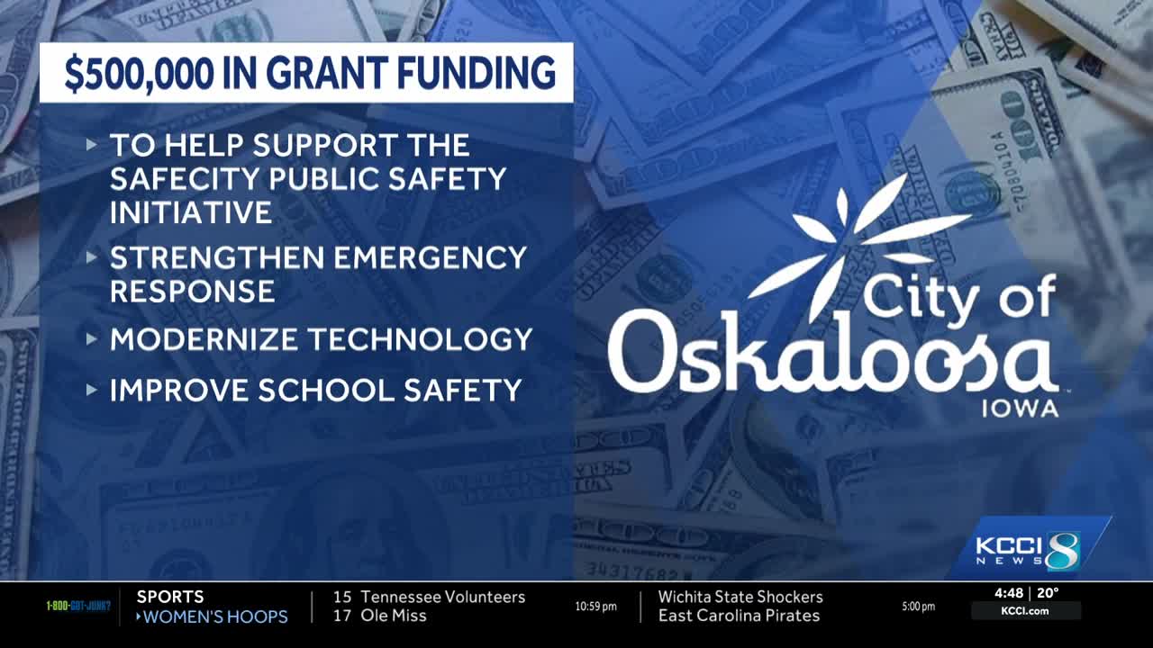 Oskaloosa awarded $500,000 in federal funding to improve public safety
