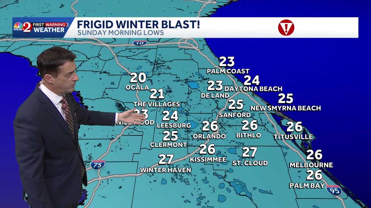Freeze warnings in Central Florida; record low temps expected