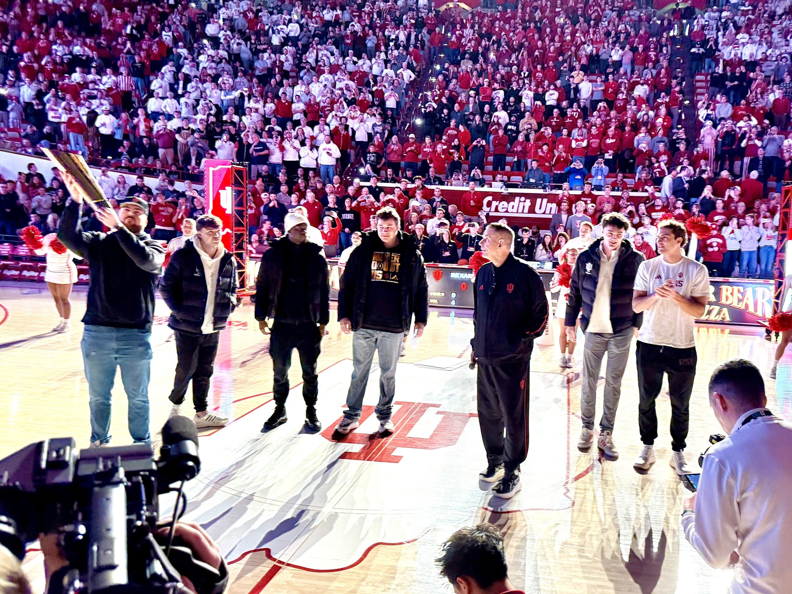 Watch: IU football honored before IU-Purdue basketball game