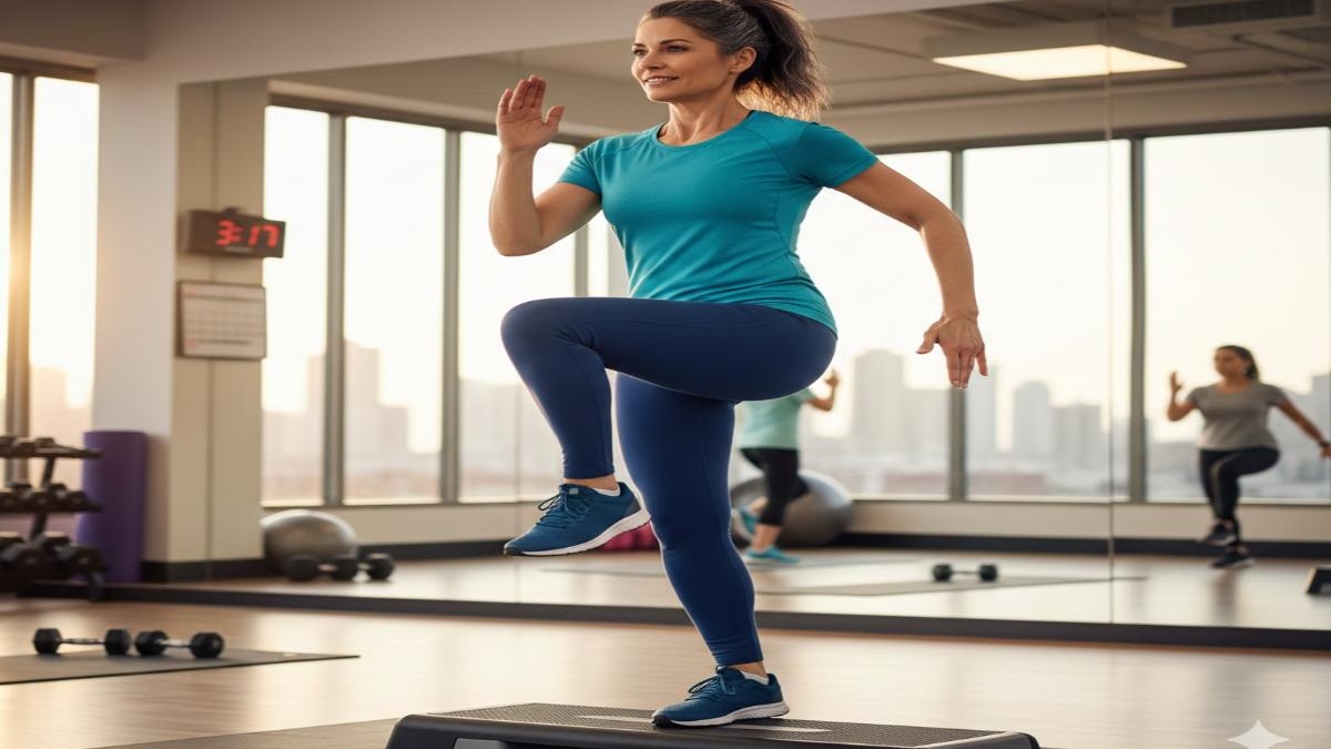 Step-up into high knee: The low-impact exercise that builds strength ...