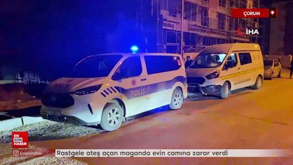 Çorum'da maganda kurşunu evin camına isabet etti