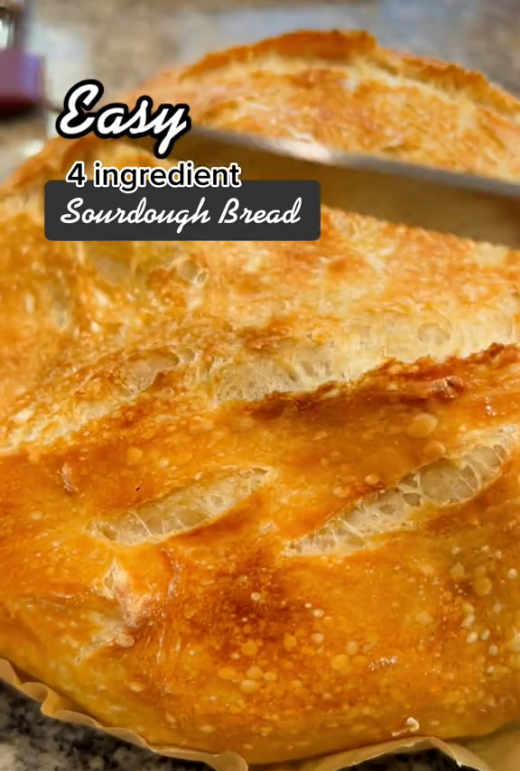 Easy 4 ingredient sourdough bread