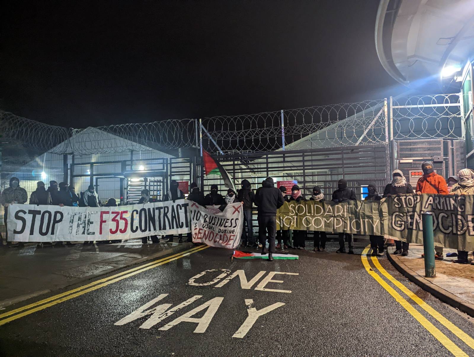 Pro-Palestinian demonstrators blockade aerospace defence factory