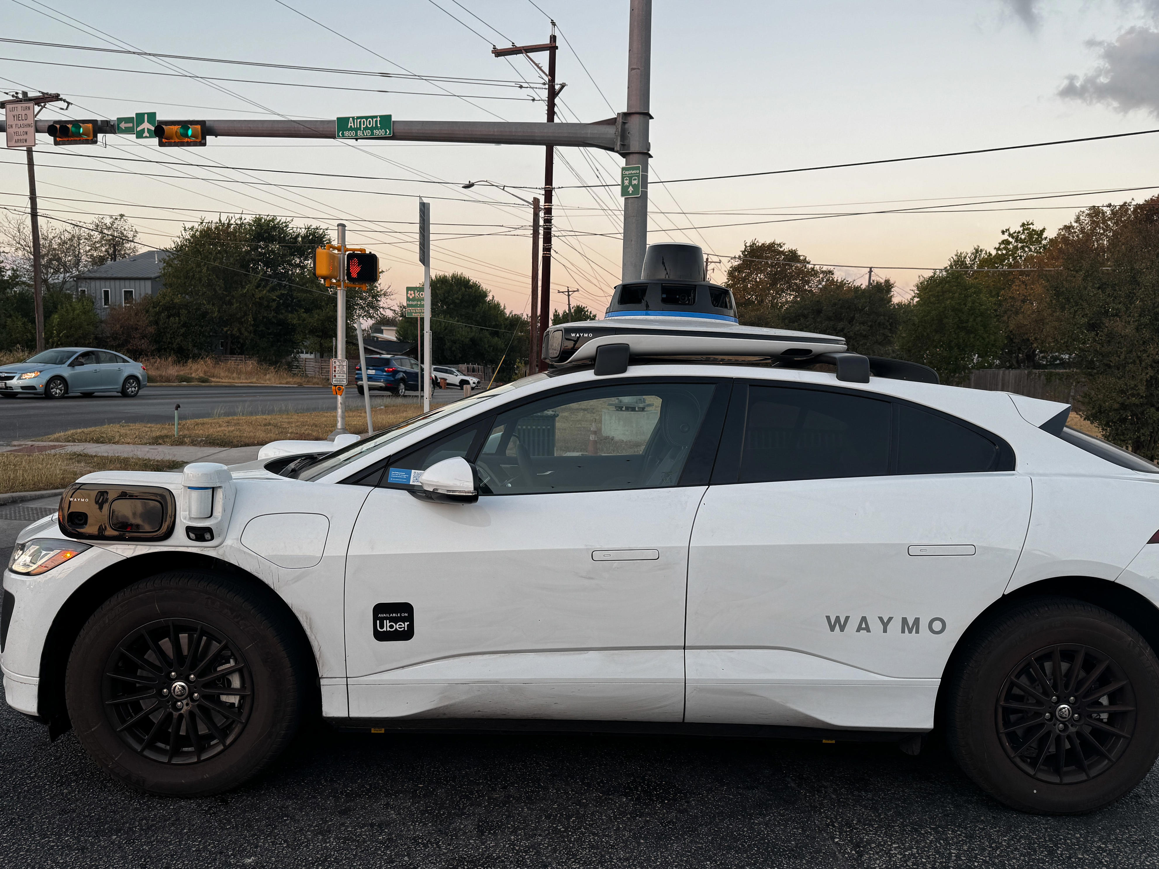 A Waymo vehicle with a human behind the wheel crashed into parked cars ...