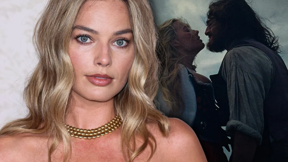 Margot Robbie turns heads in white feather dress showing off her legs ...
